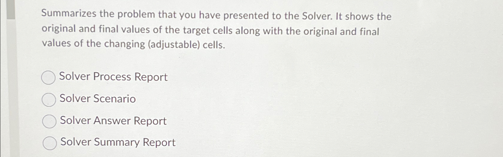 Solved Summarizes the problem that you have presented to the | Chegg.com