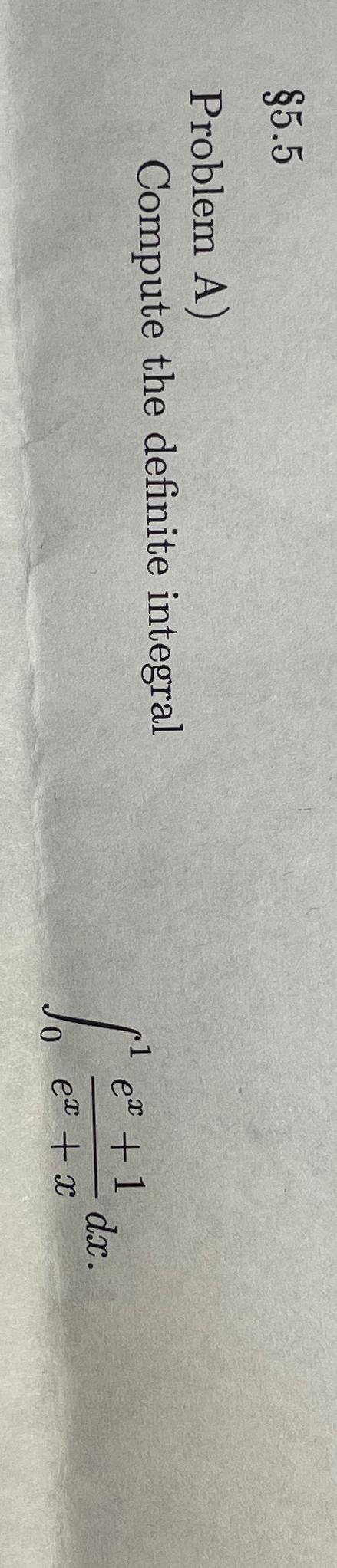 Solved §5.5Problem A)Compute the definite | Chegg.com