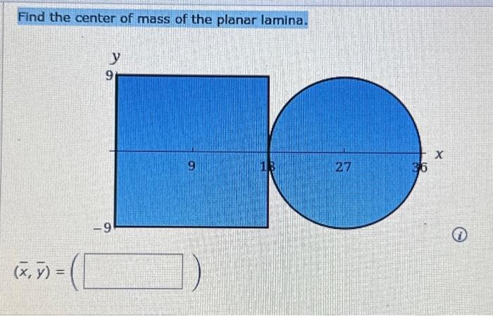 Find the center of mass of the planar lamina. | Chegg.com