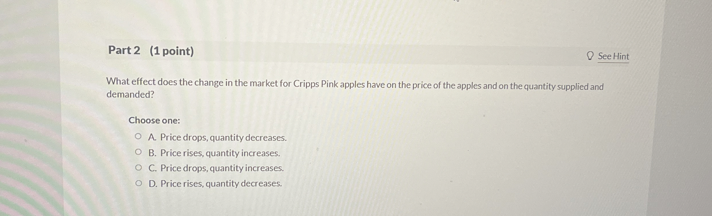 Solved Part 2 (1 ﻿point)See HintWhat effect does the change | Chegg.com