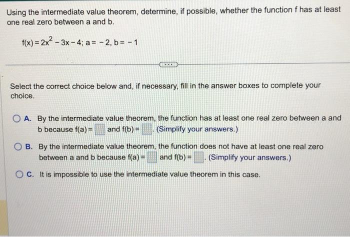 Solved Using the intermediate value theorem, determine, if | Chegg.com