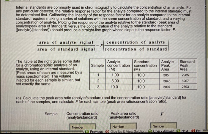 Solved Internal standards are commonly used in | Chegg.com