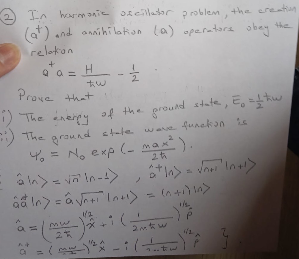 Solved (2) ﻿In harmonic oscillator problem, the | Chegg.com