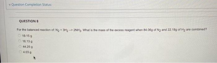 Solved For the balanced reaction of: N2+3H2→2NH3. What is | Chegg.com