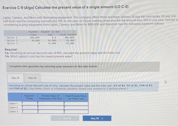 Solved Exercise C.6 (Algo) Calculate the present value of a | Chegg.com