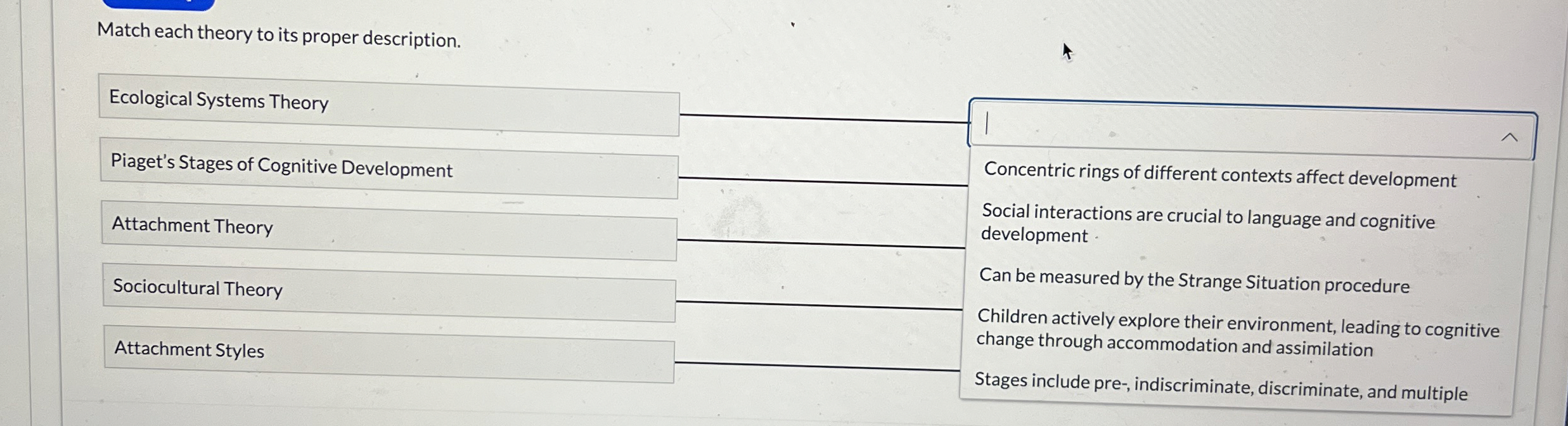 Solved Match each theory to its proper | Chegg.com