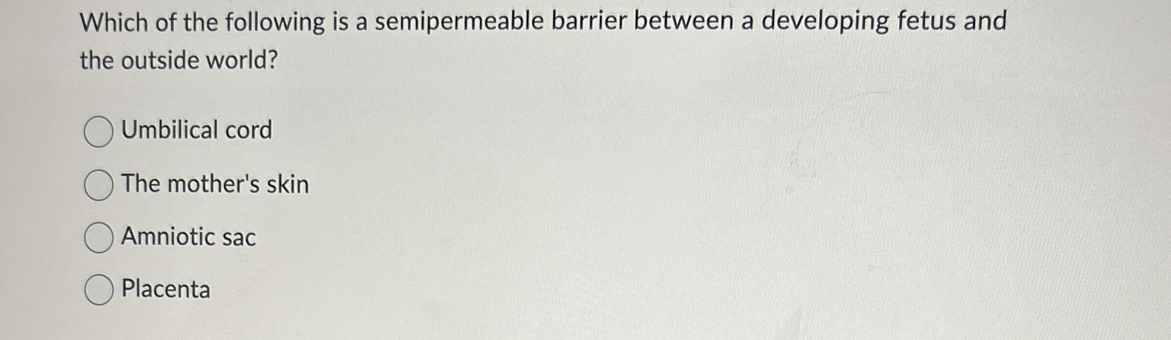 Solved Which of the following is a semipermeable barrier | Chegg.com