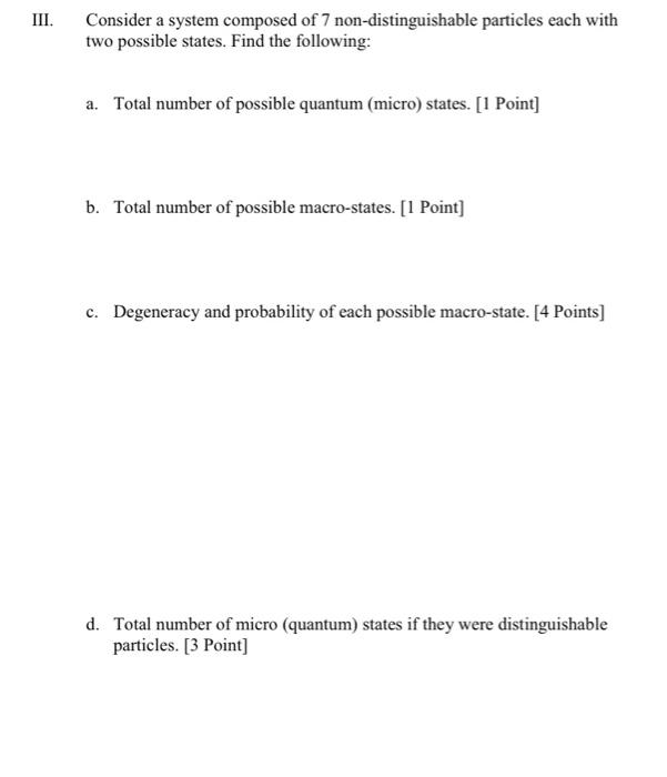 Solved I. Consider a system composed of 7 | Chegg.com