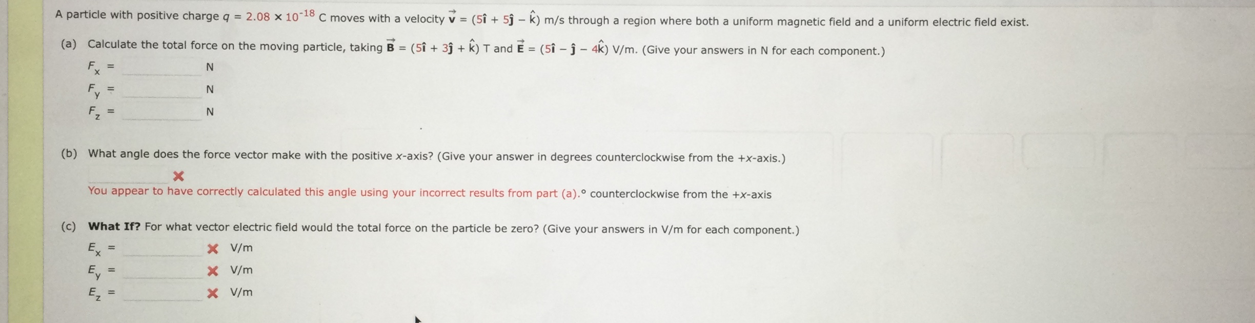 Solved A particle with positive charge q=2.08×10-18C ﻿moves | Chegg.com