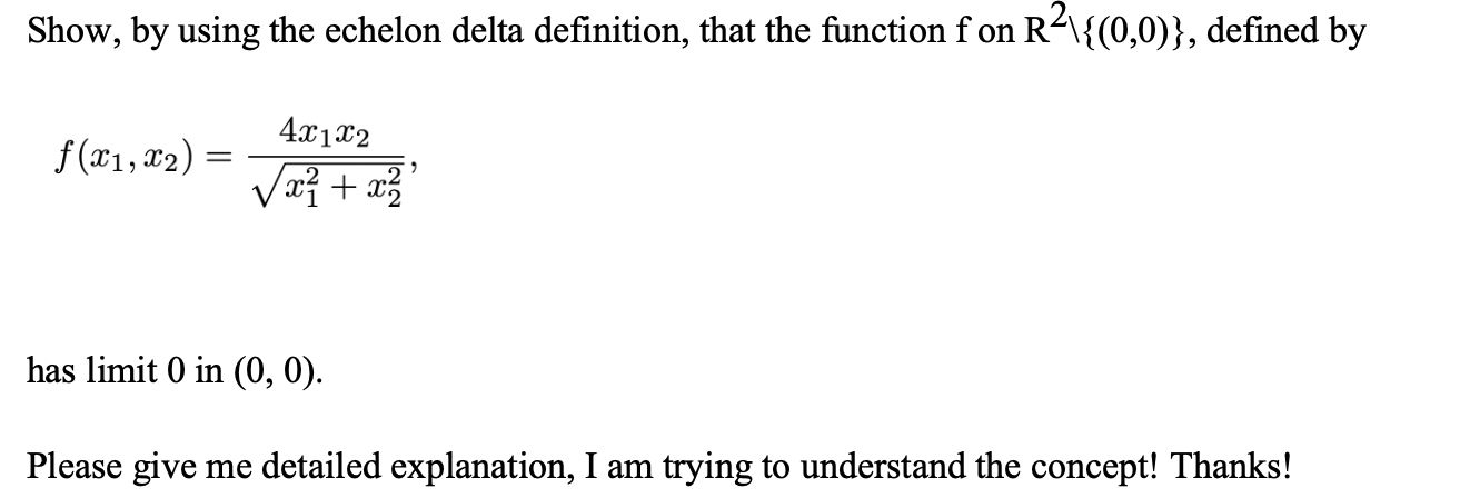 Solved Show, by using the echelon delta definition, that the | Chegg.com