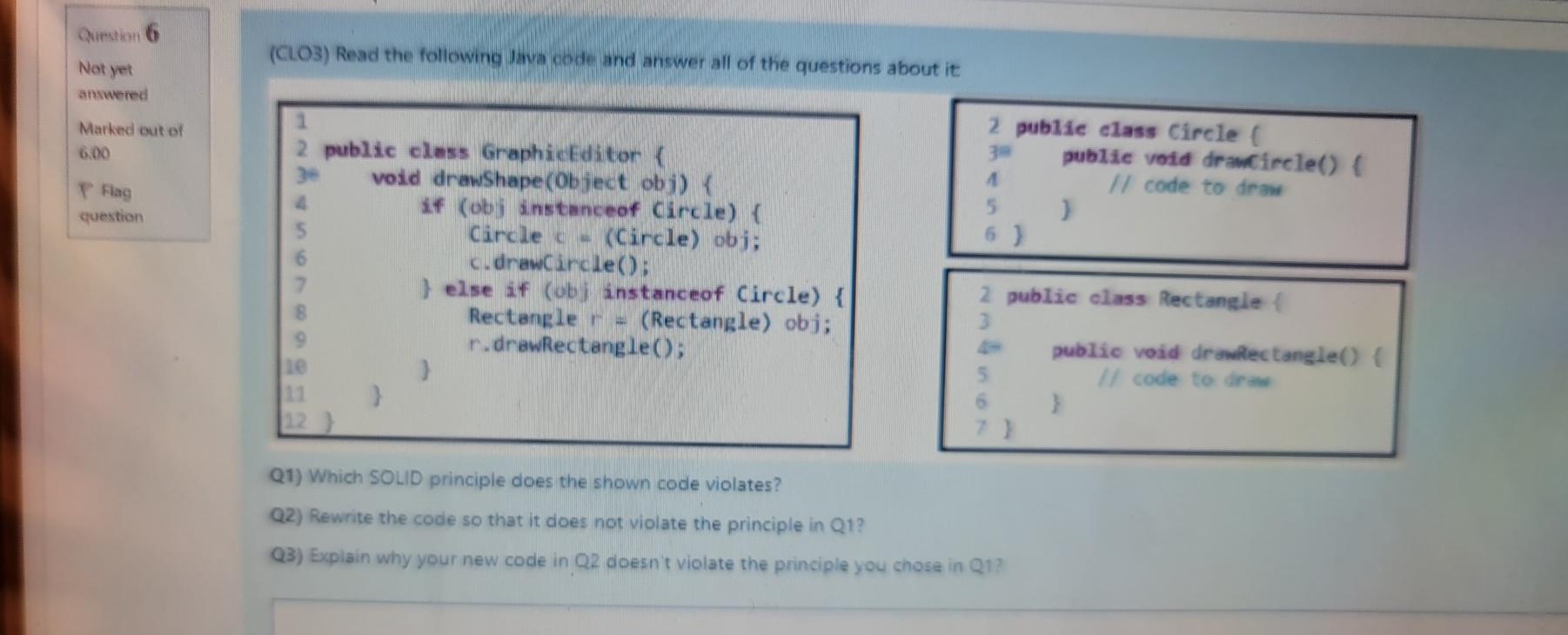 Solved (CLO3) Read the following iva code and answer all of | Chegg.com