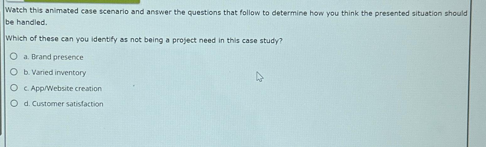 Solved Watch this animated case scenario and answer the | Chegg.com