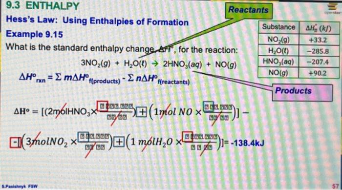 Use Table 9.3 , to calculate ΔH for the reaction: | Chegg.com