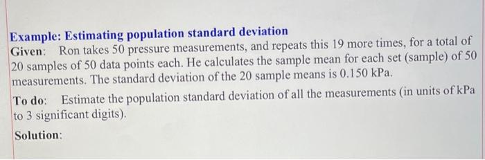 Solved Example: Estimating population standard deviation | Chegg.com