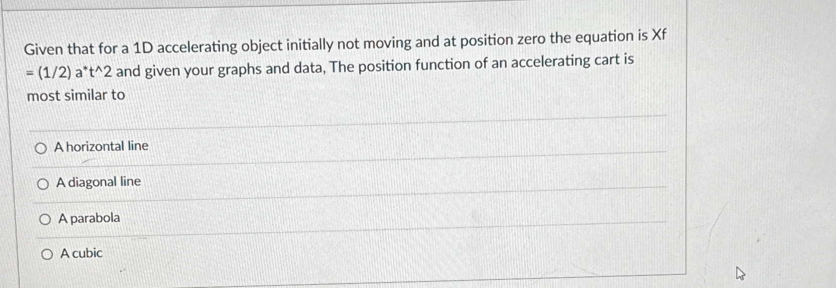Solved Given that for a 1D accelerating object initially not | Chegg.com