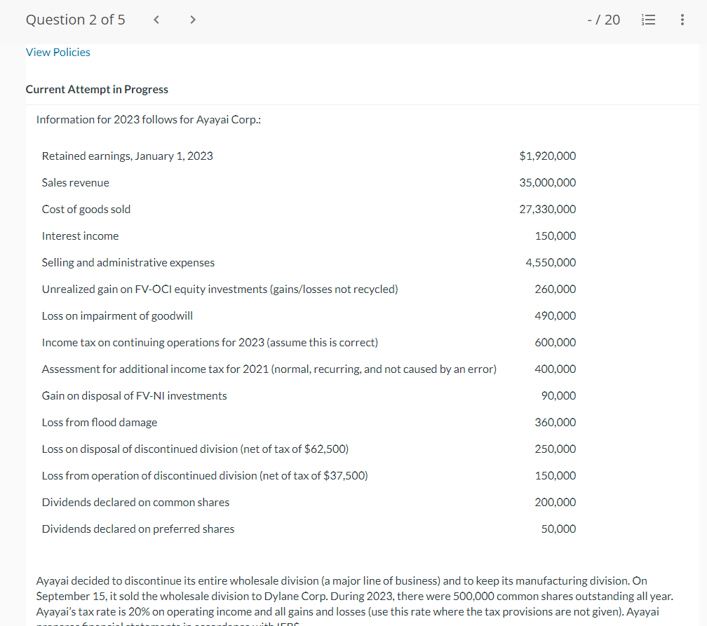 Solved View PoliciesCurrent Attempt in ProgressInformation | Chegg.com