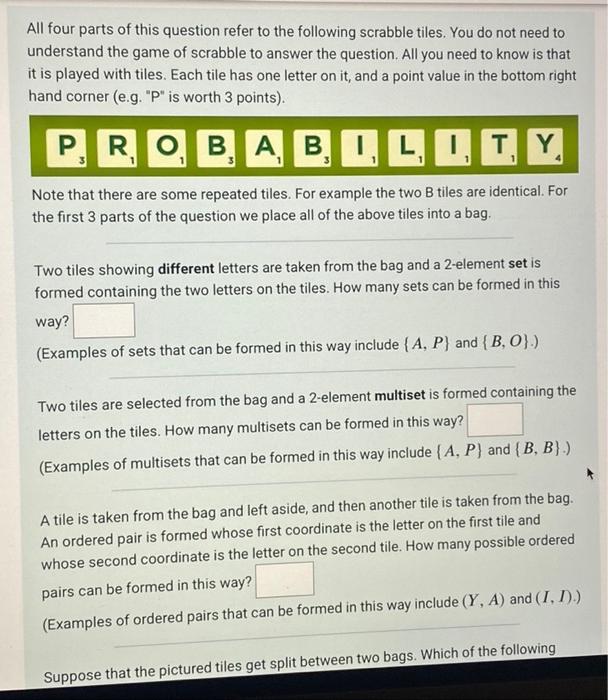 Solved All four parts of this question refer to the | Chegg.com