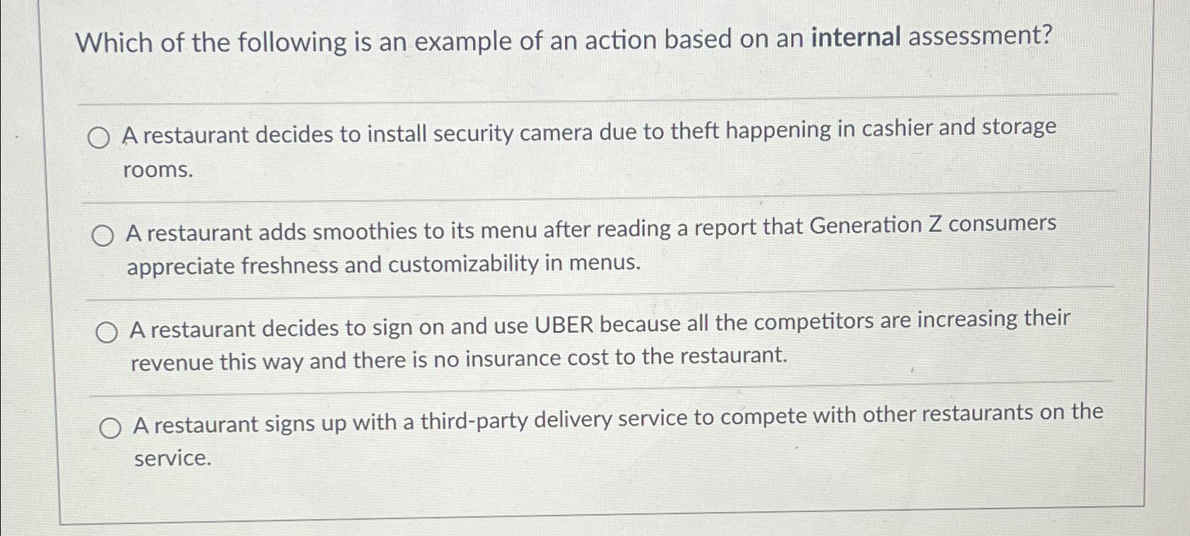 Solved Which of the following is an example of an action | Chegg.com