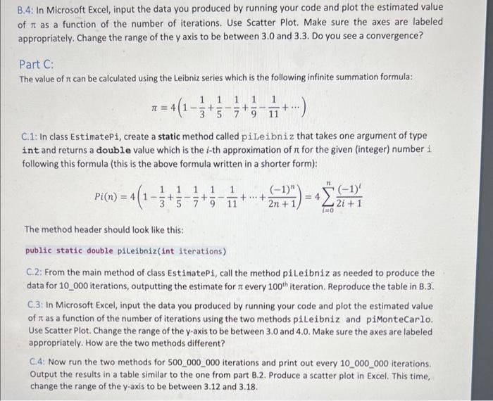 Solved Part A: Start by creating a class named EstimateP i | Chegg.com
