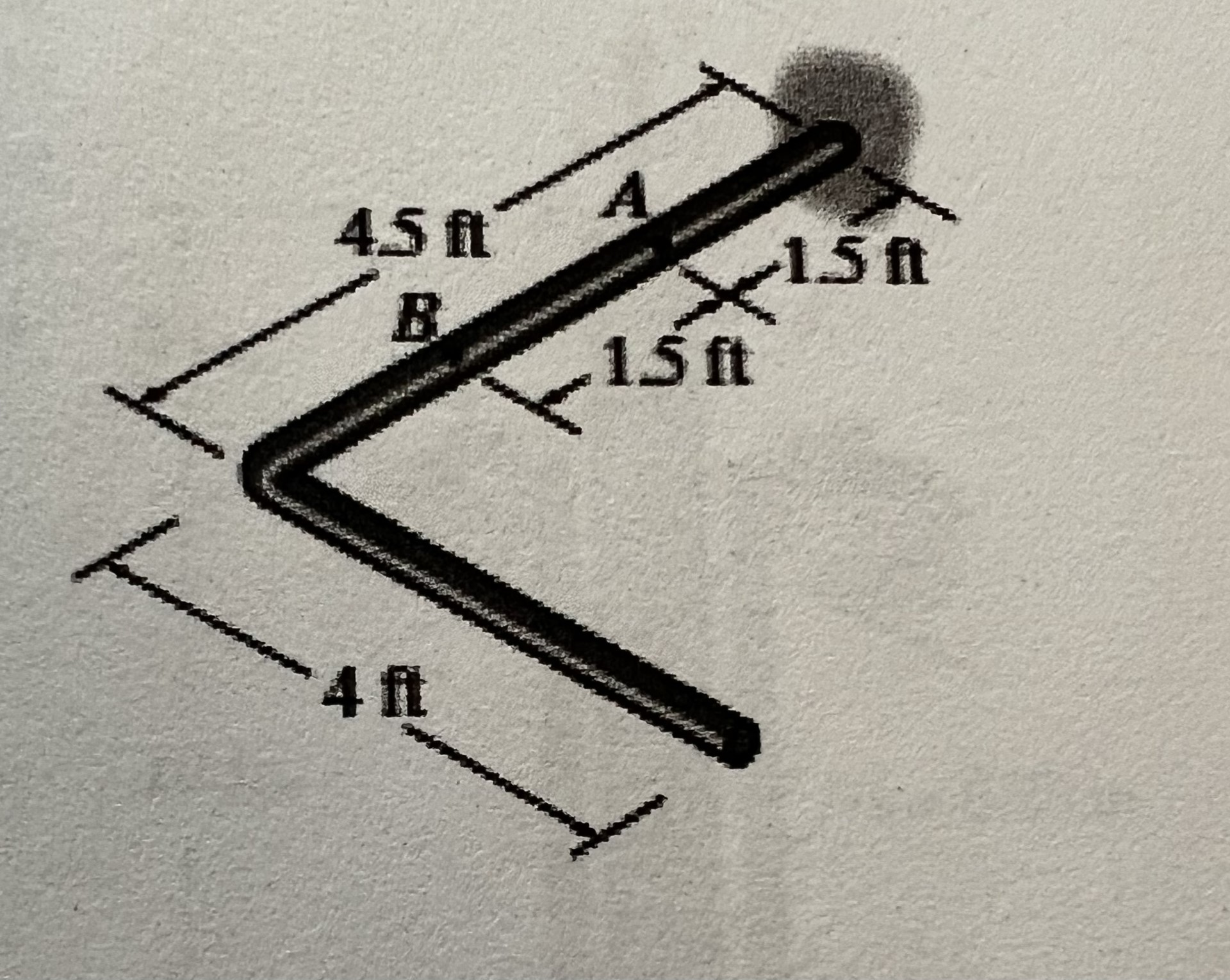 Solved The diameter of the L-shaped rod in the figure is 1". | Chegg.com