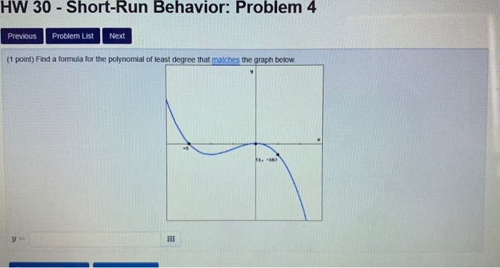 Solved HW 30 - Short-Run Behavior: Problem 4 Previous | Chegg.com
