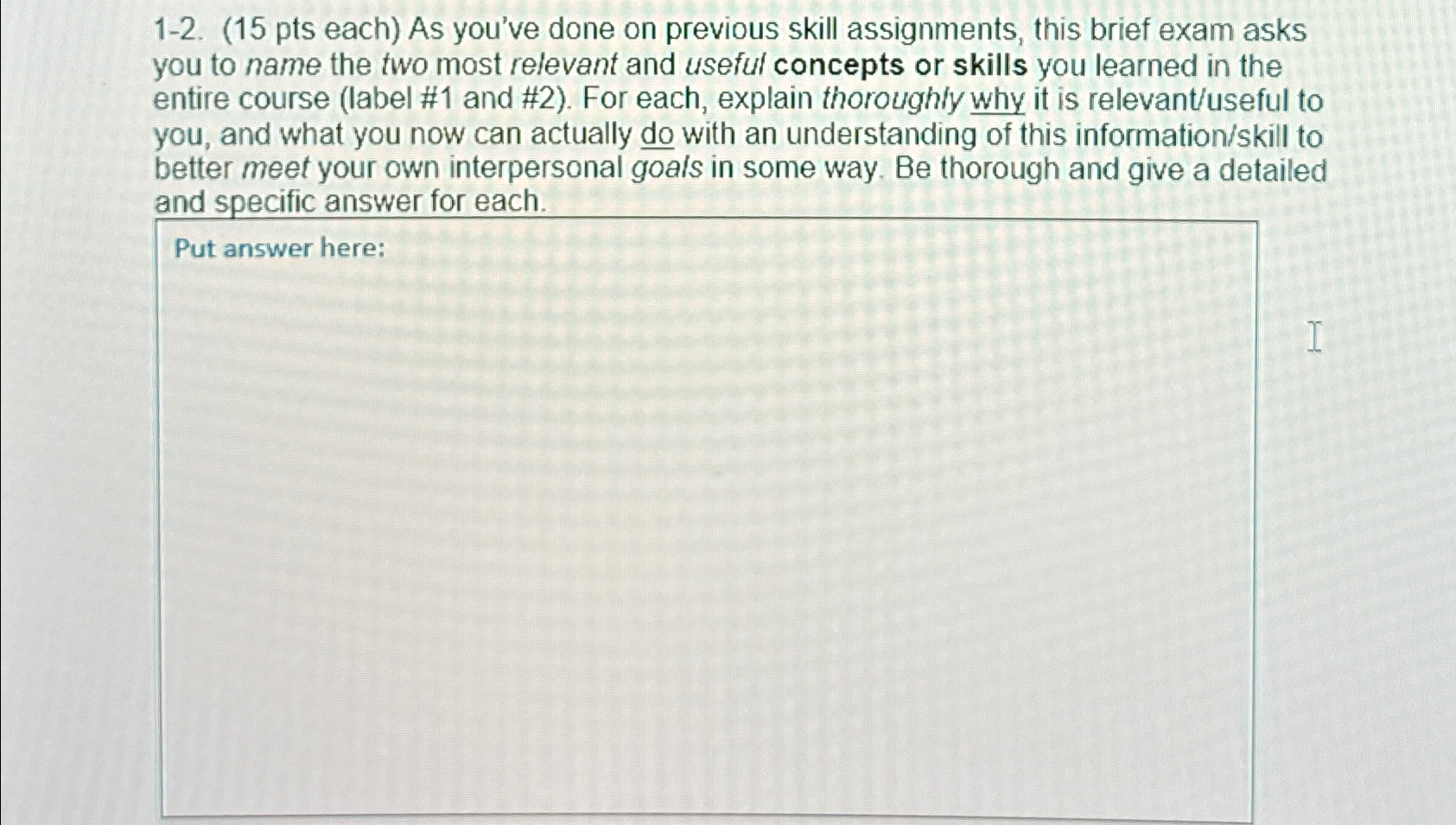 Solved 1-2. (15 ﻿pts each) ﻿As you've done on previous skill | Chegg.com