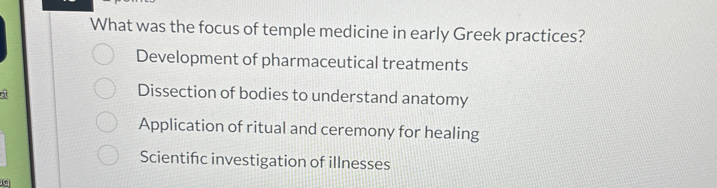 Solved What was the focus of temple medicine in early Greek | Chegg.com