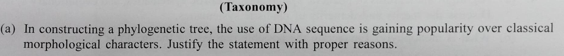 Solved (Taxonomy)(a) ﻿In constructing a phylogenetic tree, | Chegg.com