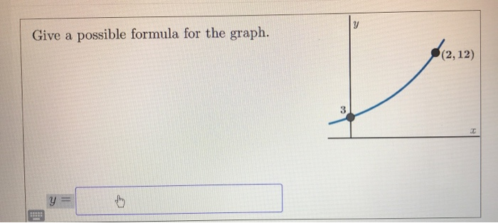 Solved y Give a possible formula for the graph. (2,12) C y b | Chegg.com
