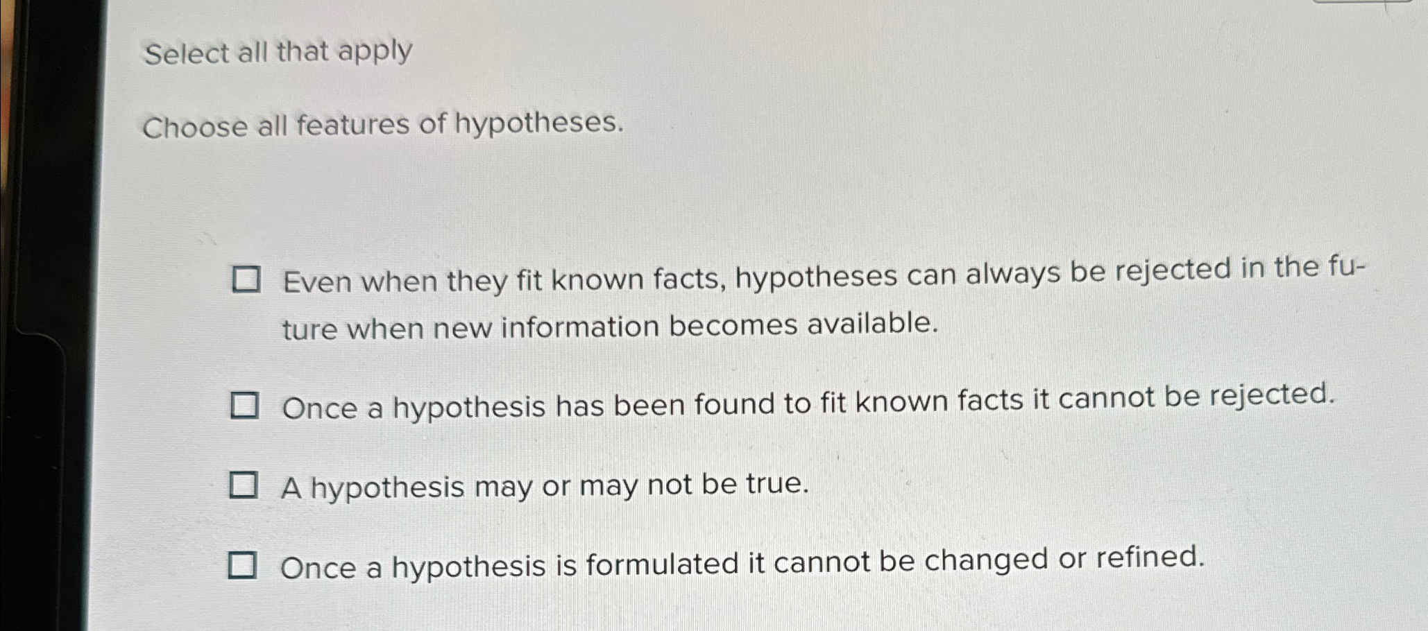 Solved Select all that applyChoose all features of | Chegg.com