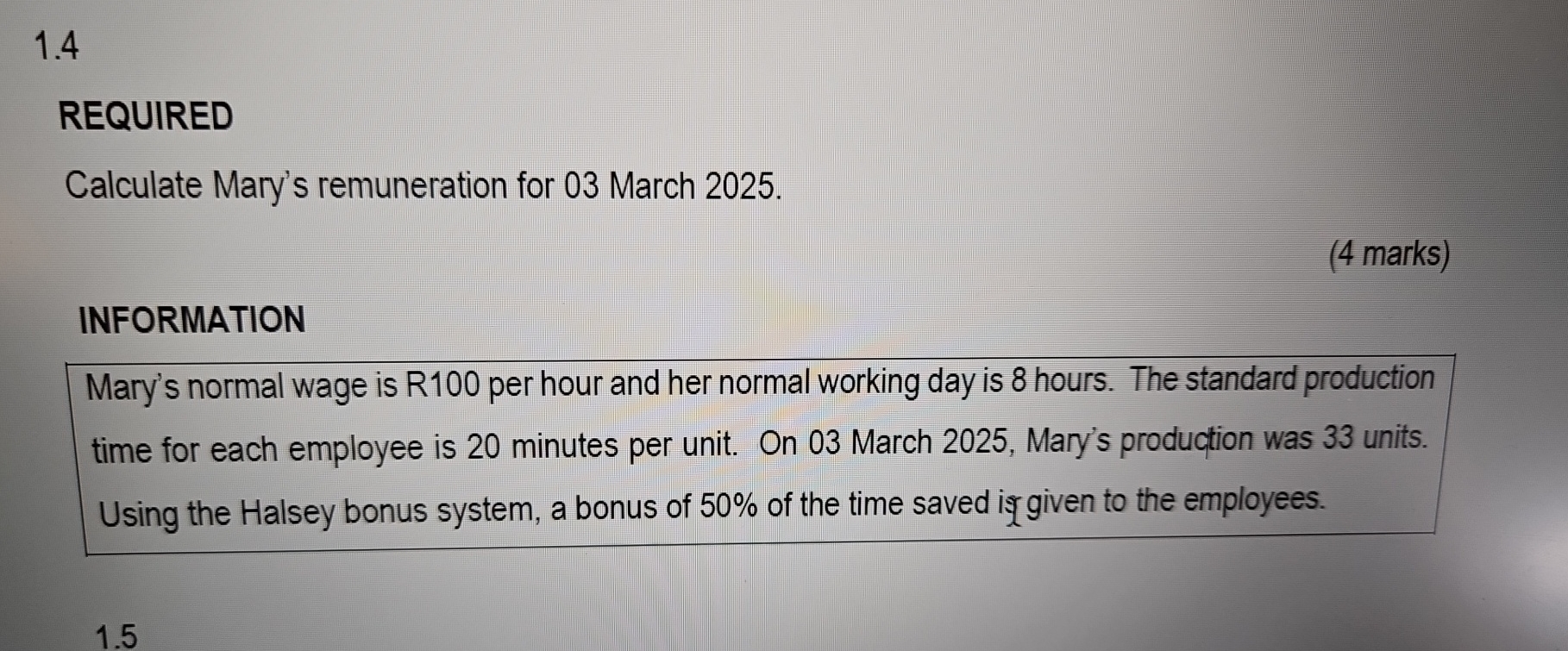 Solved 1.4REQUIREDCalculate Mary's remuneration for 03 | Chegg.com