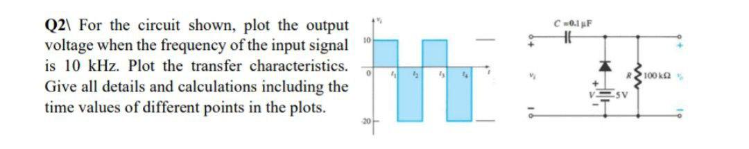 Solved C +0.1 F 16 10 Q21 For the circuit shown, plot the | Chegg.com