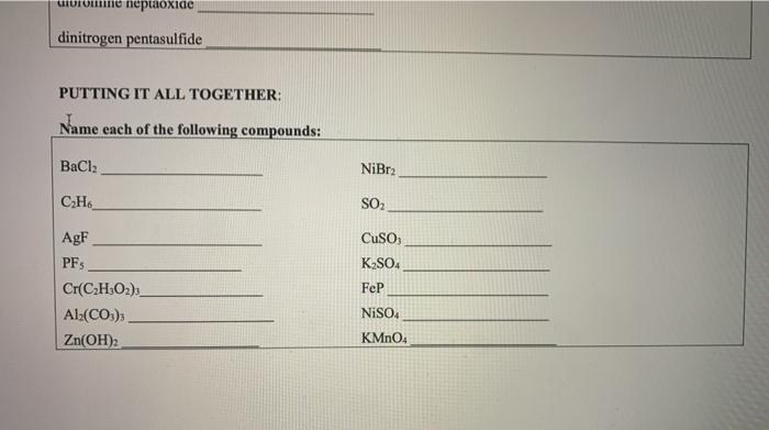 Solved DETERMINING FORMULAS OF MOLECULAR COMPOUNDS • Use | Chegg.com