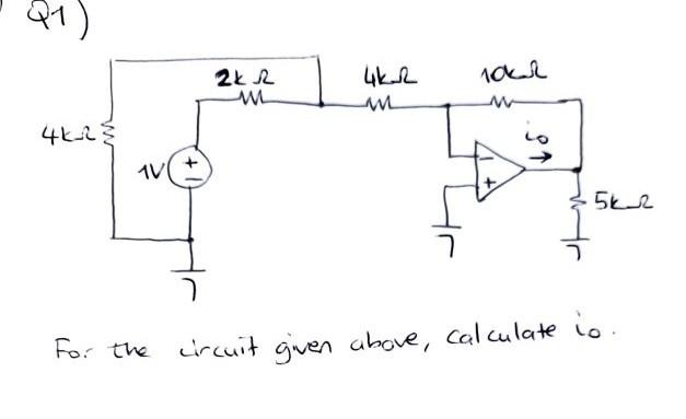 Solved For the circuit given above, calculate io. | Chegg.com