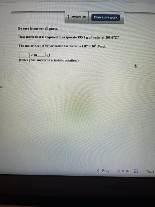 Solved 1 attempt left Check my work Be sure to answer all | Chegg.com