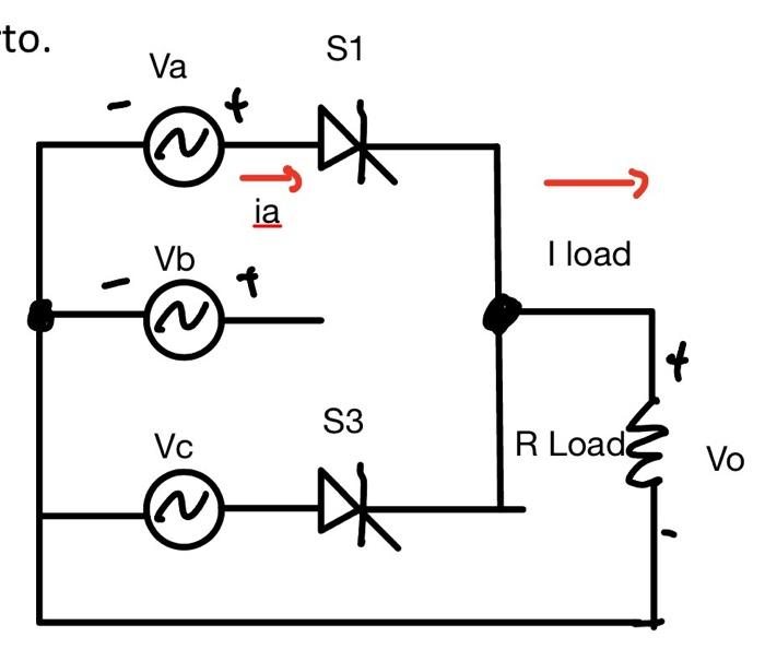 Solved Power ElectronicsThe controlled three-phase half-wave | Chegg.com