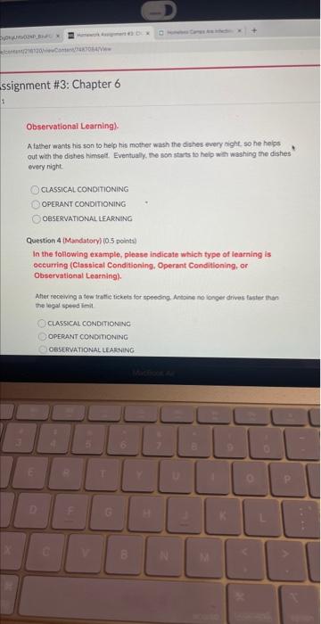 Solved OPERANT LEARNING OBSERVATIONALL LEARNING Question 2 | Chegg.com