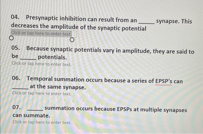 Solved Synaptic Potentials and Cellular Integration 01. | Chegg.com Solved Synaptic Potentials and Cellular Integration 01. | Chegg.com