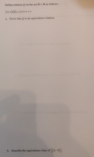 Solved Define relation on the set RX R as follows: (wx)(4.2) | Chegg.com