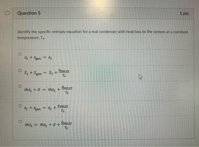 Solved Identify the specific entropy equation for a real | Chegg.com