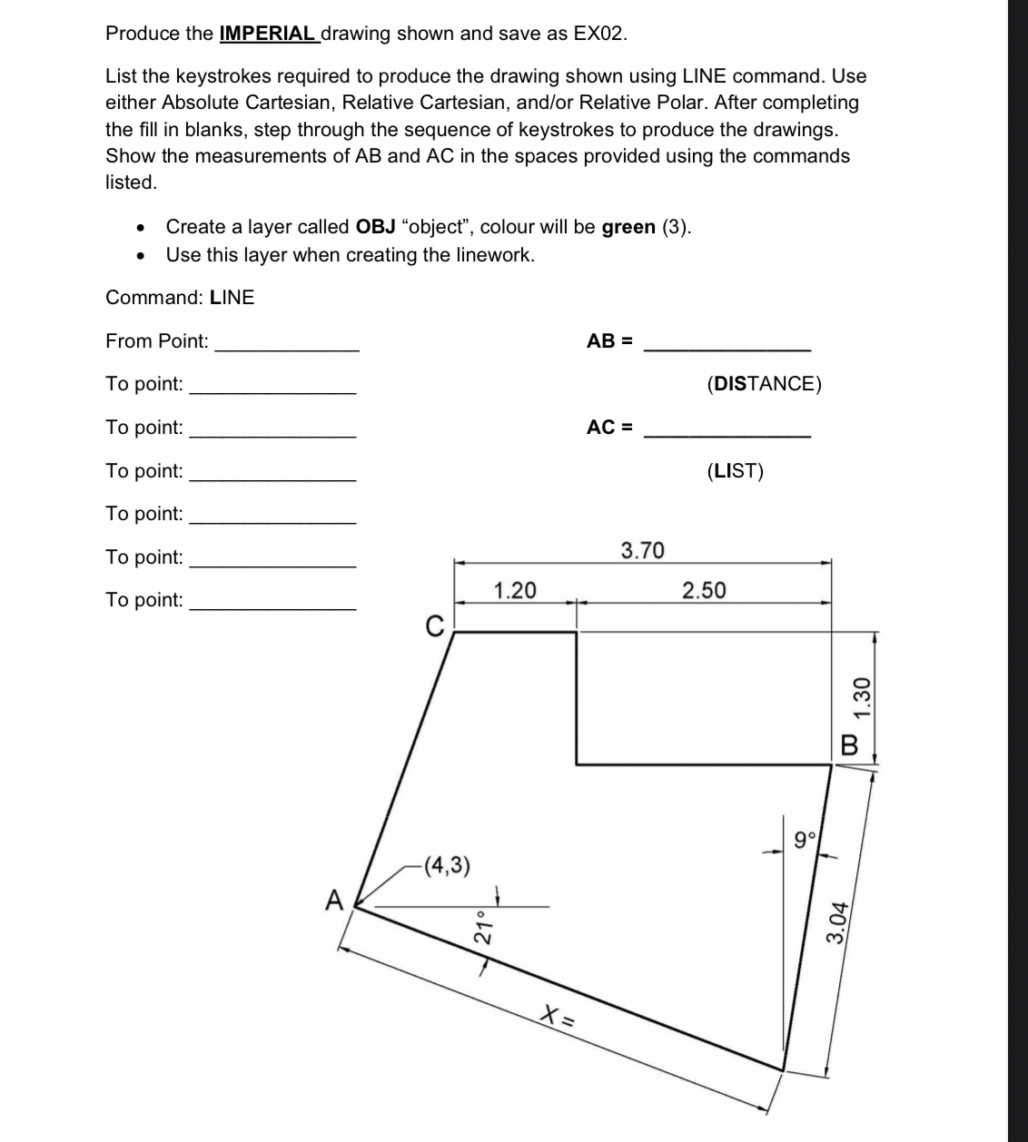 Solved Produce the IMPERIAL drawing shown and save as | Chegg.com