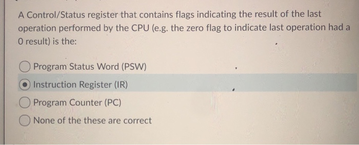 Solved A Control/Status register that contains flags | Chegg.com
