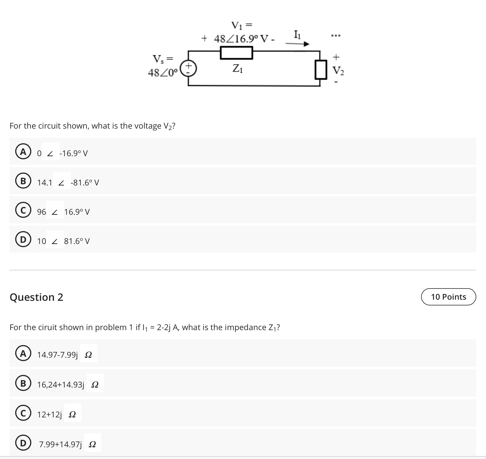 Solved For the circuit shown, what is the voltage | Chegg.com