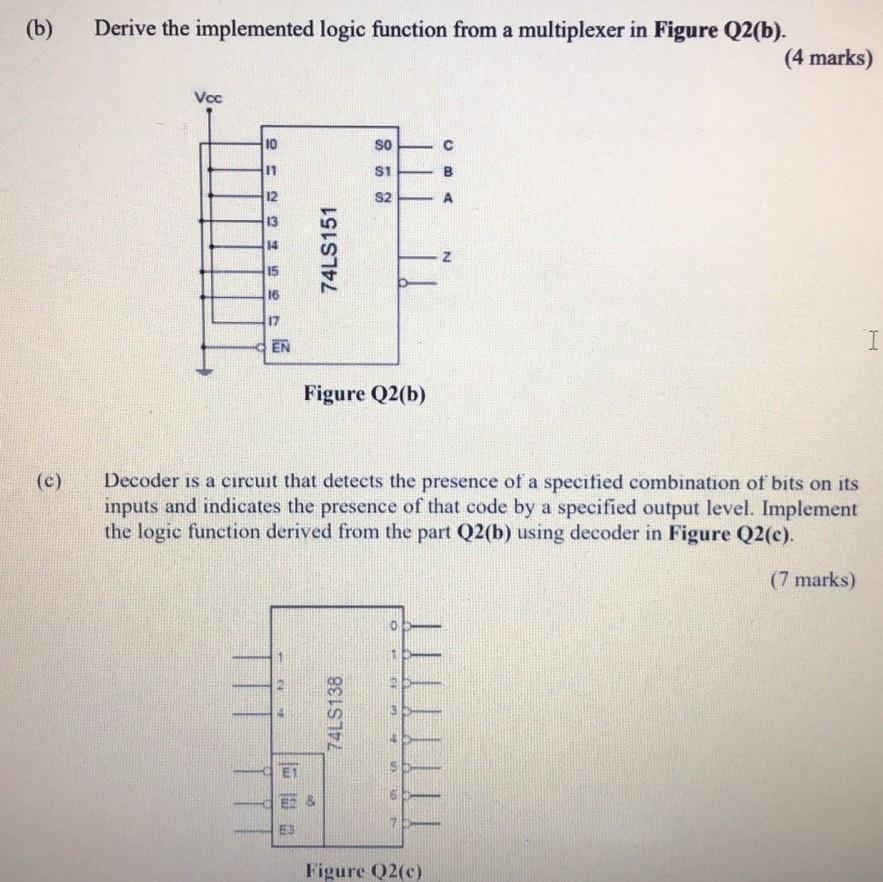 Solved (b) Derive the implemented logic function from a | Chegg.com
