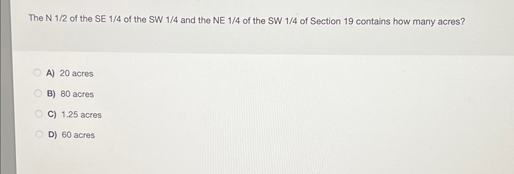 Solved The N 12 ﻿of the SE 14 ﻿of the SW 14 ﻿and the NE 14 | Chegg.com