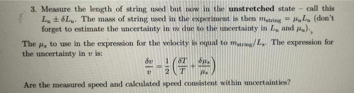 3. Measure the length of string used but now in the | Chegg.com