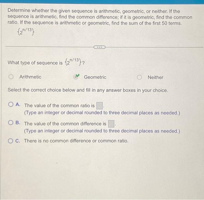 Solved Determine whether the given sequence is arithmetic, | Chegg.com
