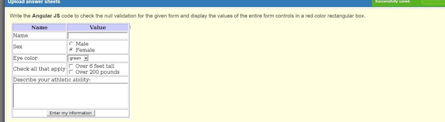 Upload answer sheets Successfully saved. Write the | Chegg.com