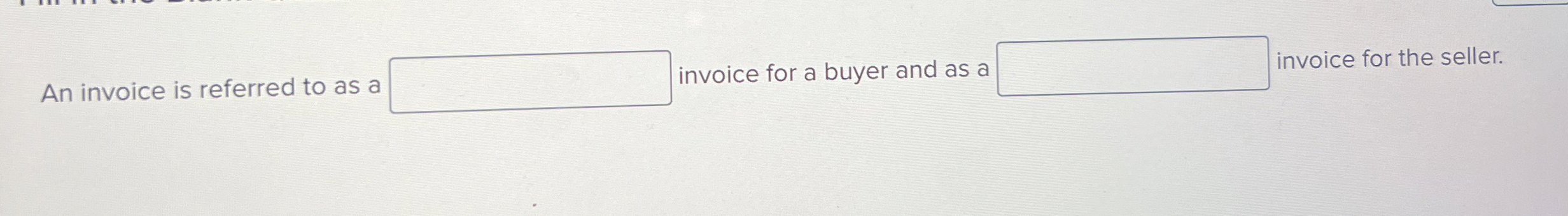 Solved An invoice is referred to as a ﻿invoice for a buyer | Chegg.com