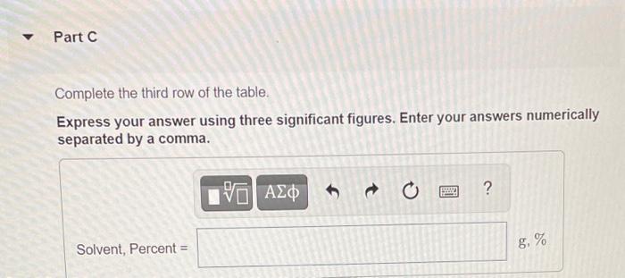 Solved Complete the table: Mass Mass Solute Solvent 2.65 g | Chegg.com